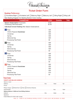 Fillable Online hiltonheadchoralsociety Ticket Order Form Seating ...