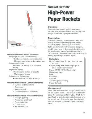 Fillable Online Rocket Activity High-Power Paper Rockets Fax Email ...