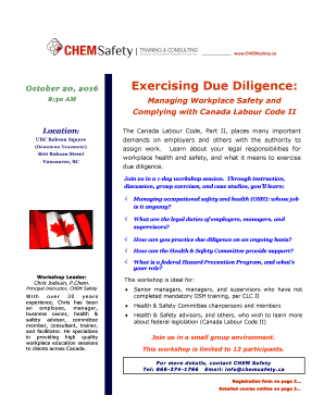 Fillable Online chemsafety Exercising Due Diligence: Managing Workplace ...