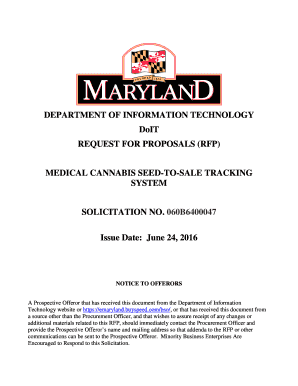 Fillable Online doit maryland Procurements in Progress - Maryland ...