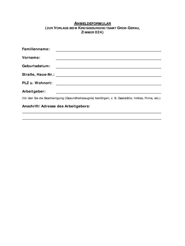 Fillable Online kreisgg ANMELDEFORMULAR ZUR VORLAGE BEIM ...