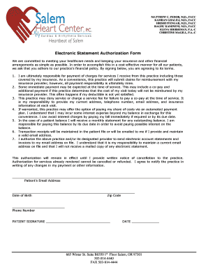 Fillable Online Electronic Statement Authorization Form - Salem Heart ...