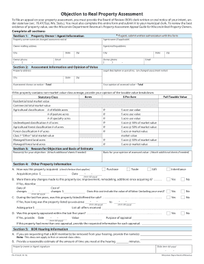 Fillable Online PA-115A - BOR Objection Form - Wisconsin Department of ...