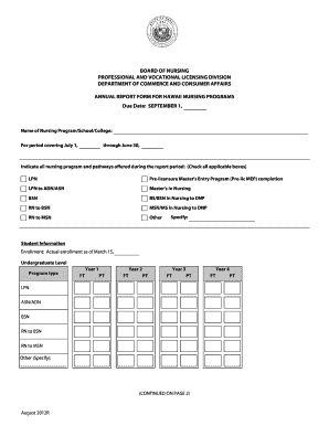 Fillable Online Annual Report Form for Hawaii Nursing Programs Fax ...