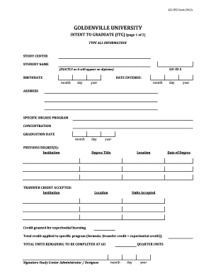 Fillable Online goldenville INTENT TO GRADUATE (ITG) - goldenville.us ...