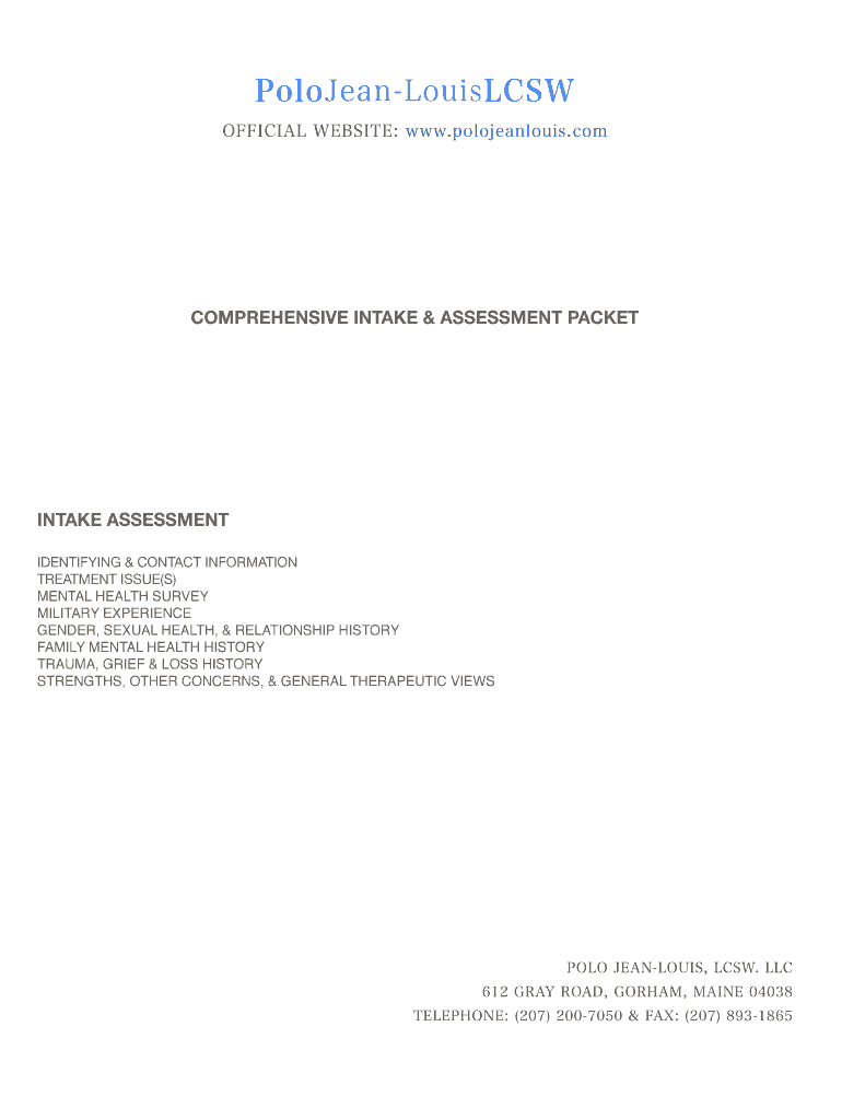Fillable Online INTAKE PACKET 1 Fax Email Print - pdfFiller