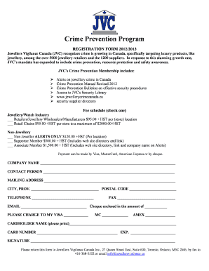 Fillable Online jewellerycrimecanada Crime Prevention Program ...