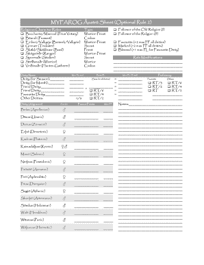 Fillable Online MYFAROG satr Sheet (Optional Rule 2) Fax Email Print - pdfFiller
