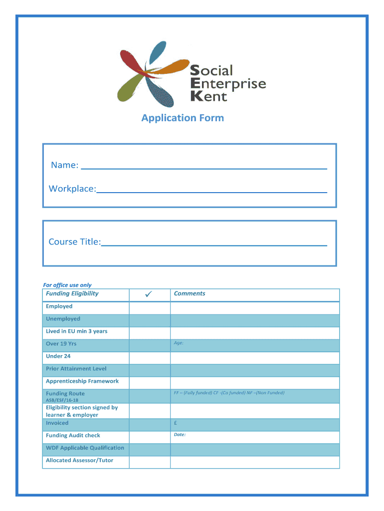 Fillable Online sekonline org Application Form - sekonline.org.uk Fax ...