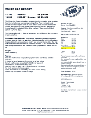 Fillable Online White Cap Report.doc Fax Email Print - pdfFiller