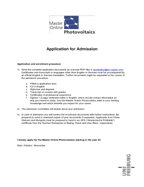 Fillable Online Application and enrollment procedure Fax Email Print ...