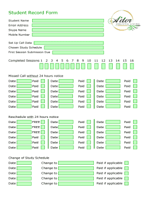 Fillable Online Student Record Form - holisticlivingcounselling.com.au ...