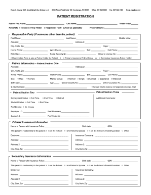 Fillable Online PATIENT REGISTRATION - Clinic Fax Email Print - pdfFiller
