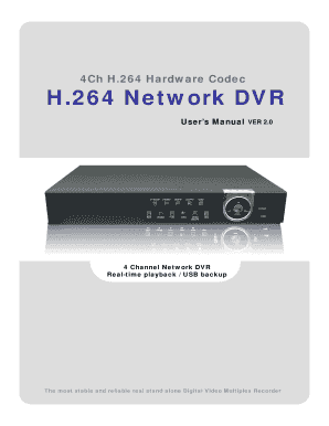 Fillable Online 4Ch H.264 Hardware Codec H.264 Network DVR Fax Email ...