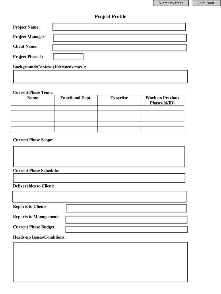 Fillable Online Project Profile - edit752.pbworks.com Fax Email Print ...