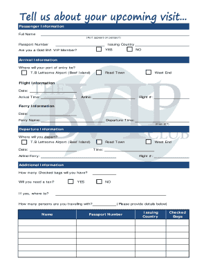 Fillable Online Passenger Information - BVIPirate Fax Email Print ...