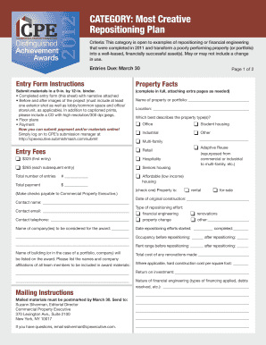 Fillable Online CATEGORY: Most Creative Repositioning Plan Fax Email ...