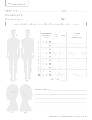 Fillable Online Lesion Tracking Sheet IMLYGIC (talimogene laherparepvec ...