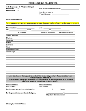Fillable Online ville-montendre DEMANDE DE MATERIEL - ville-montendre ...