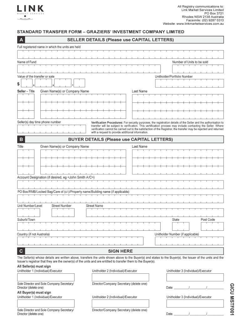 Fillable Online Www.graziersinvestco.com.au Fax Email Print - pdfFiller