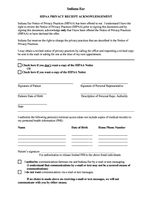 Fillable Online Indiana Ear Fax Email Print - pdfFiller