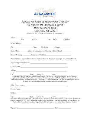 Fillable Online allnationsdc Request for Letter of Membership Transfer ...