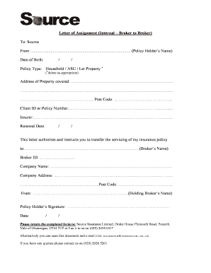 Fillable Online sourcesoftware co Internal Letter of Assignment ...