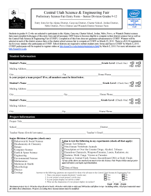 Fillable Online provo 2010 Senior Registration Form Fax Email Print ...
