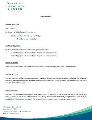 Fillable Online CLINIC POLICIES Fax Email Print - pdfFiller
