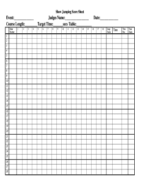 Fillable Online ponyclub kyabram Show Jumping Score Sheet Event: Judges ...