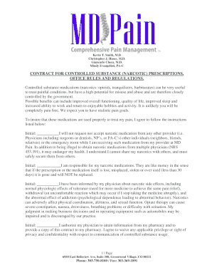 Fillable Online mdpain CONTRACT FOR CONTROLLED SUBSTANCE (NARCOTIC ...