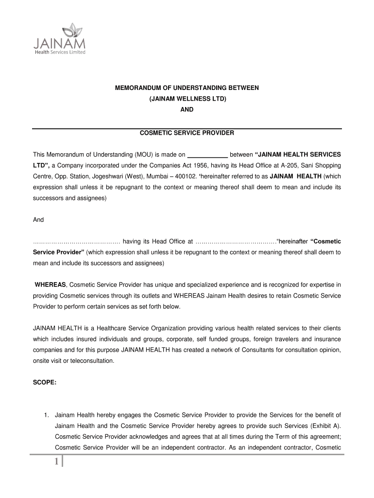 Fillable Online planmyhealth Pharmacy MOU - General Template Fax Email ...