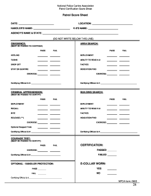 Fillable Online Patrol Score Sheet - WordPress.com Fax Email Print ...