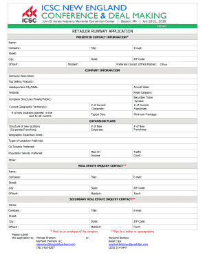 Fillable Online 2016 NECDM RETAILER RUNWAY APPLICATION FORM - Draft Fax ...