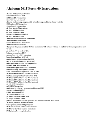 Fillable Online 107 170 116 Alabama 2015 Form 40 Instructions. alabama ...