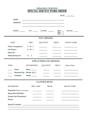 Fillable Online cedarhillcemetery CEDAR HILL CEMETERY ...
