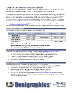 Fillable Online AAST 2015 Poster Guidelines and Services Fax Email ...