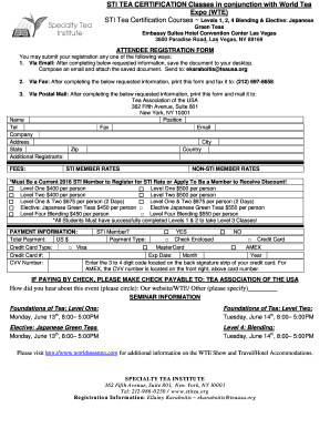 Fillable Online stitea STI TEA CERTIFICATION Classes in conjunction ...