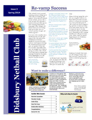 Fillable Online Didsbury Netball Club Fax Email Print - pdfFiller