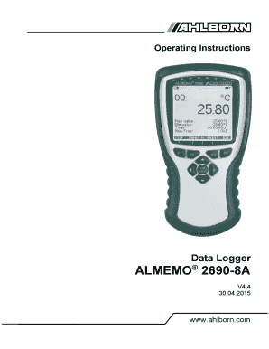 Fillable Online Data Logger ALMEMO 2690-8A - Ahlborn Fax Email Print ...