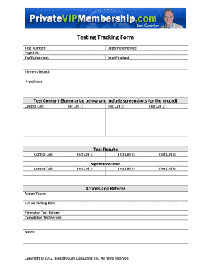 Fillable Online Testing Tracking Form - DonCrowther.com Fax Email Print ...