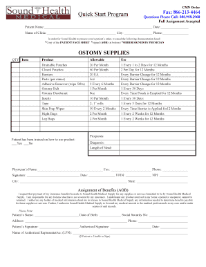 Fillable Online Ostomy form.docx Fax Email Print - pdfFiller