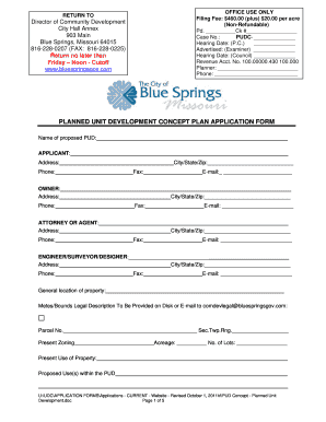 Fillable Online Planned unit development concept plan application form ...