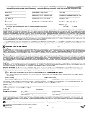 Fillable Online lisd 5 NCA camp form Fax Email Print - pdfFiller