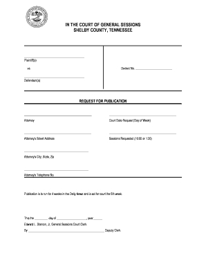 Fillable Online Request of Publication Fax Email Print - pdfFiller