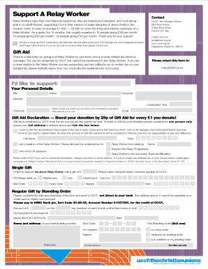 Fillable Online uccf org Support A Relay Worker - UCCF - uccf org Fax ...