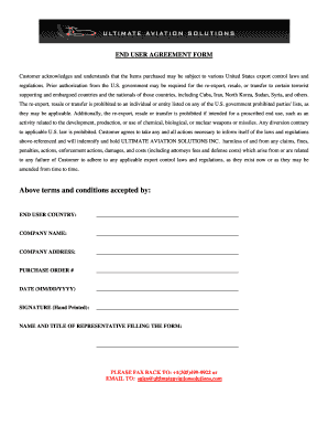 Fillable Online myuas END USER AGREEMENT FORM DESIGN Fax Email Print - pdfFiller