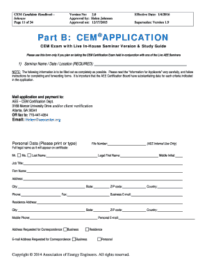 Fillable Online aeecenter Certified Energy Manager Instructions ...
