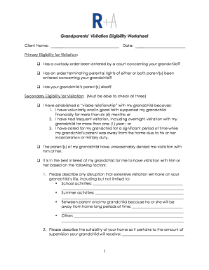 Fillable Online robertson Grandparents Visitation Eligibility Worksheet ...