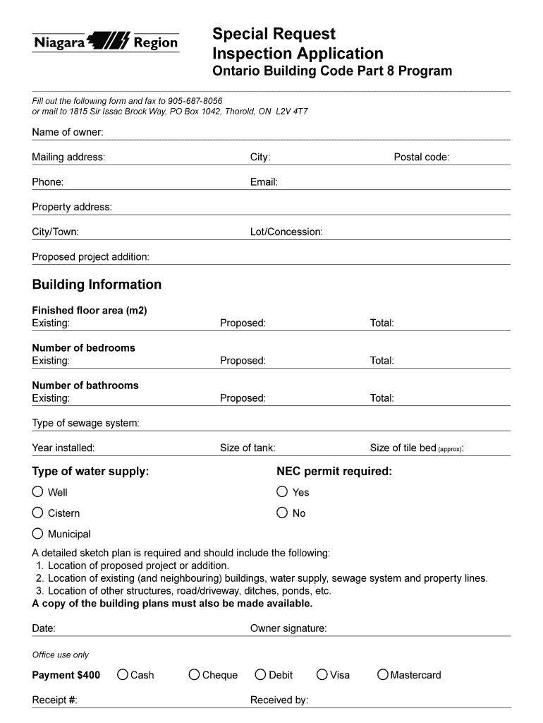 Fillable Online Special Request Inspection Form Fax Email Print - pdfFiller